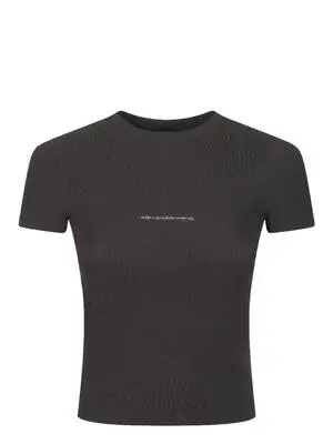 Alexander Wang Ribbed Short-sleeved T-shirt - Black