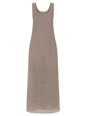 KALLMEYER Isadora Striped Linen Maxi Dress - Gray