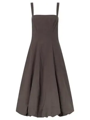 Proenza Schouler Cotton-poplin Midi Dress - Brown