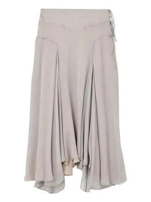 KALLMEYER Asymmetrical Pleated Silk-chiffon Skirt - Gray