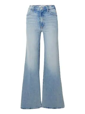 MOTHER The Hustler Roller Sneak High-rise Wide-leg Jeans - Gray