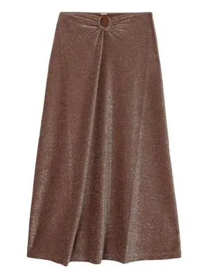 JOHANNA ORTIZ Johanna Ortiz Lurex Shimmer Midi Skirt With Twisted Detail