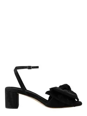 LOEFFLER RANDALL Loeffler Randall Black Bow Embellished Block Heel Sandals