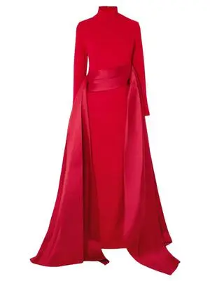 Solace Draped Satin-twill Gown - Red