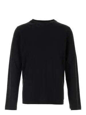 Extreme Cashmere Cotton And Cashmere Blend Ribbed Crew Neck Sweater - Black