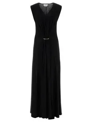 Sportmax Stretch Viscose Fervida Dress With Metal Detail - Black