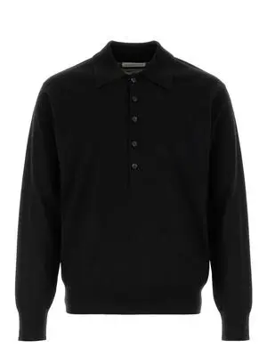 Dries Van Noten Merino Wool Collared Sweater - Black