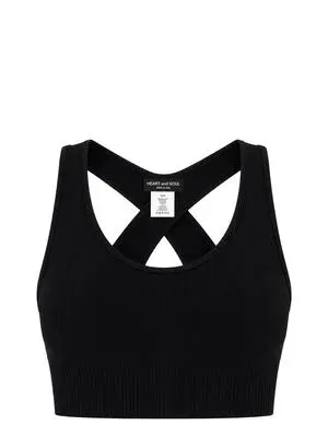 HEART AND SOUL Axis Cross-back Activewear Crop Top - Black