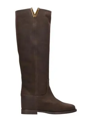 VIA ROMA 15 Round Toe Boots - Brown