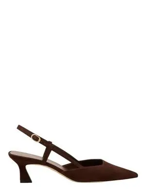 STUART WEITZMAN Vinnie 50 Slingback Pump - Walnut Brown