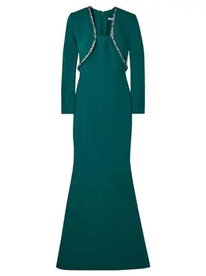 SAFIYAA LONDON Crystal-embellished Stretch-crepe Gown - No