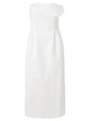 Mara Hoffman Sweetheart Neckline Fitted Midi Dress - White