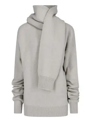 Calvin Klein Detailed Knitted Jumper With Scarf - No