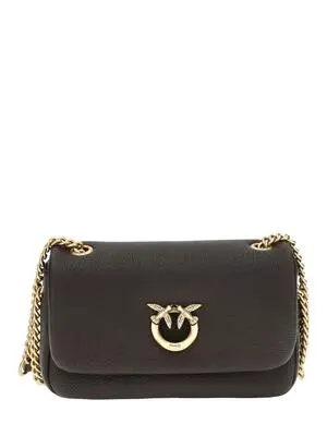 Pinko Love Birds Foldover Shoulder Bag - Brown