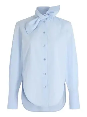 PATOU Bow-collar Blouse - Light Blue