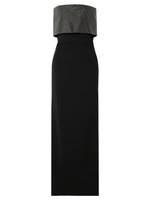 Solace Strapless Gown With Crystal Embellishments - Black