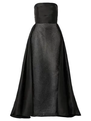 Solace Strapless Pleated Gown - Black