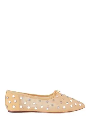 LOEFFLER RANDALL Embellished Mesh Ballet Flats - Nude