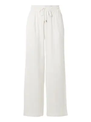 Melissa Odabash Crinkled Cotton Loose Straight-leg Pants - White