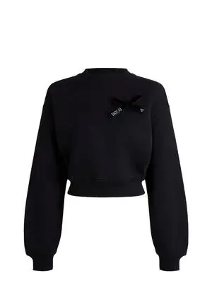 PATOU Cropped Bow Detail Sweatshirt - Black