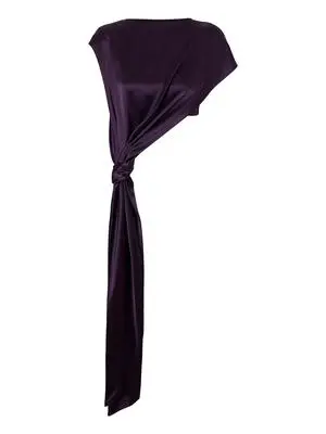 Galvan Cropped Satin Top - No