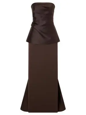 Solace Satin And Crepe Maxi Dress - Black