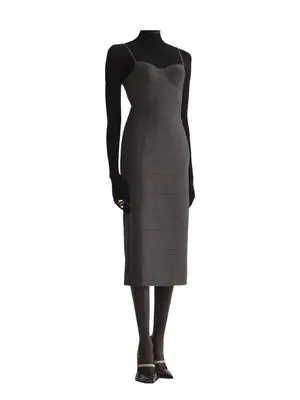 MUGLER Midi Lingerie Dress - Grey