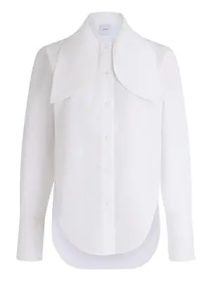 PATOU Patou Oversized Collar Long Sleeve Shirt White