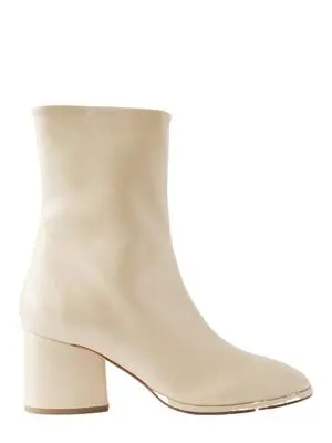 AeydĒ Solid Leather Ankle Boots - Nude