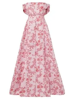 EMILIA WICKSTEAD Floral Print Faille Gown - Pink