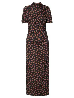 Johanna Ortiz Printed Jersey Midi Dress - Black
