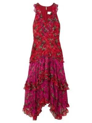 Saloni Floral Print Tiered Maxi Dress - No