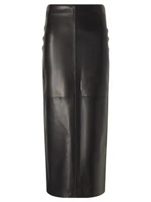 NOUR HAMMOUR Nour Hammour Paneled Leather Maxi Skirt