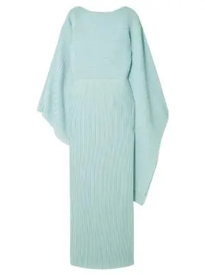 Solace Pleated Maxi Dress With Wide Sleeves - Blue