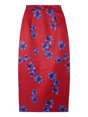 EMILIA WICKSTEAD Floral Print Faille Pencil Midi Skirt - No