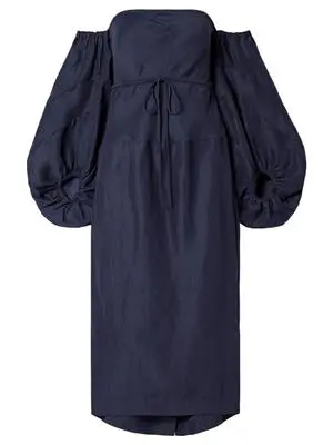 ROSIE ASSOULIN Rosie Assoulin Off-the-Shoulder Balloon Sleeve Midi Dress