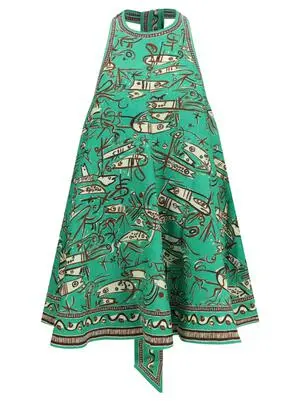 ALEMAIS Fish Sticks Mini Dress - Green