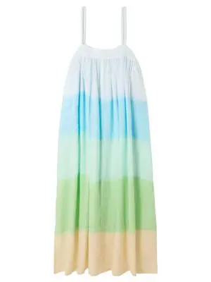 LEMLEM Striped Cotton Gauze Midi Dress - Green