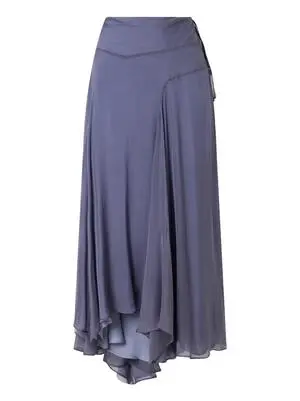KALLMEYER Alyse Silk-chiffon Midi Skirt - Blue