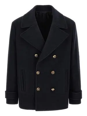 Balmain Virgin Wool Blend Caban Jacket - Blue