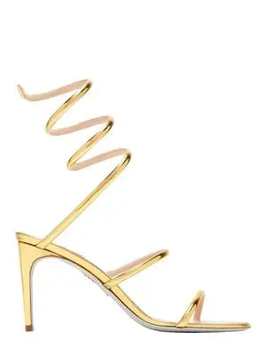 Rene Caovilla Metallic Gold Cleo 80 Sandals - Silver