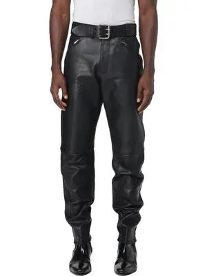 Saint Laurent Leather Trousers - Black