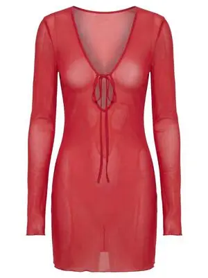 ALOMA STUDIO Améthyste Mini Mesh Dress - Red