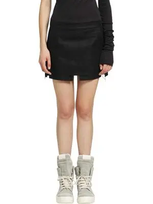 Rick Owens Tower Fog Cut Off Mini Skirt - Black