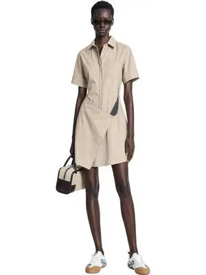 LOEWE LOEWE Cotton And Silk Gabardine Shirt Dress - Beige