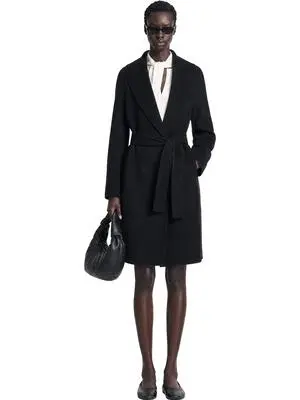 Max Mara Max Mara Double Face Wool Coat With Shawl Collar Black