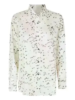 ALYSI Abstract Print Long Sleeve Shirt - White