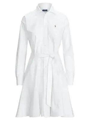 POLO RALPH LAUREN Polo Ralph Lauren Belted Logo-Embroidered Mini Shirt Dress