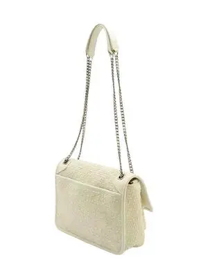 Saint Laurent Saint Laurent Baby Tweed Niki Shoulder Bag White