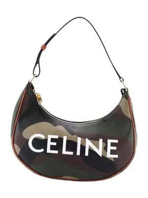 Celine Ava Bag Camouflage Coated Canvas Hobo Bag - Green